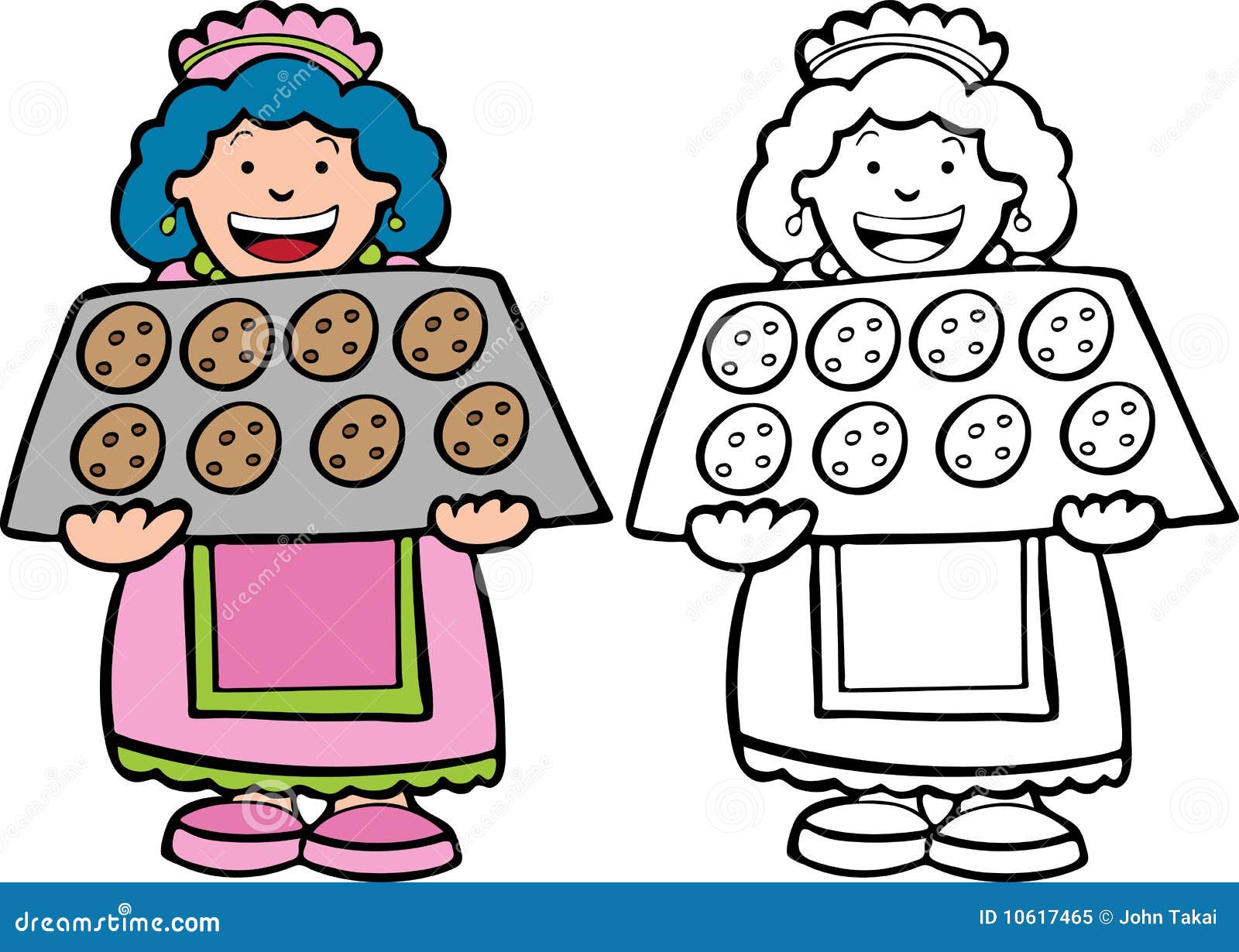 Cookie Lady stock vector. Illustration of freshly, serving - 10617465