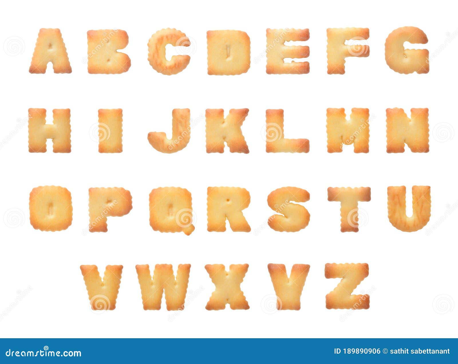 Cookie ABC Letter Alphabet Frame With Center Copy Space On White ...