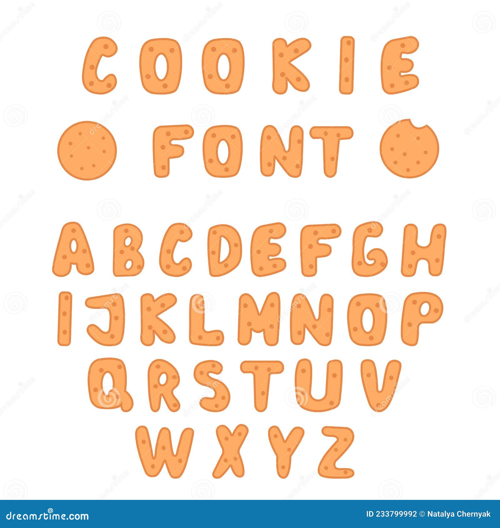 Cookie Letters Chocolade Cracker Font Vector Illustratie - Illustration ...