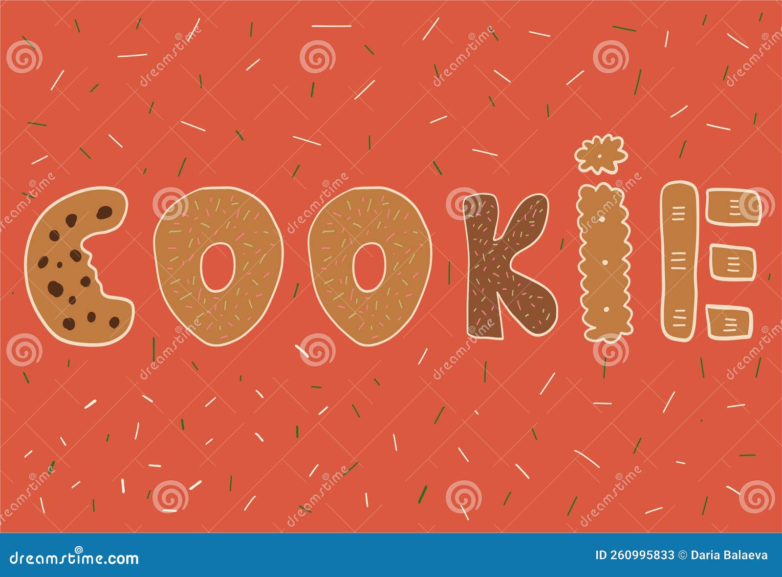 Cookie Letters Isolated Set with Cookie Word Stock Vector ...