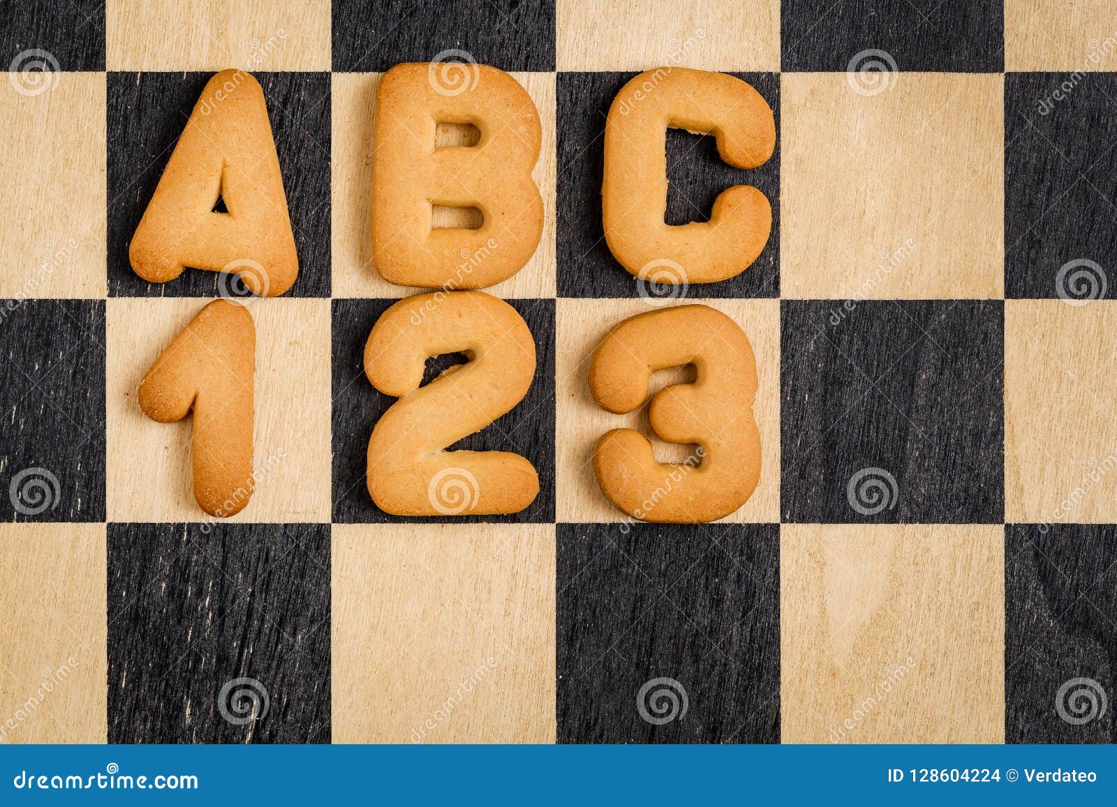 Numbers On An Old Checkboard Stock Image | CartoonDealer.com #128603623