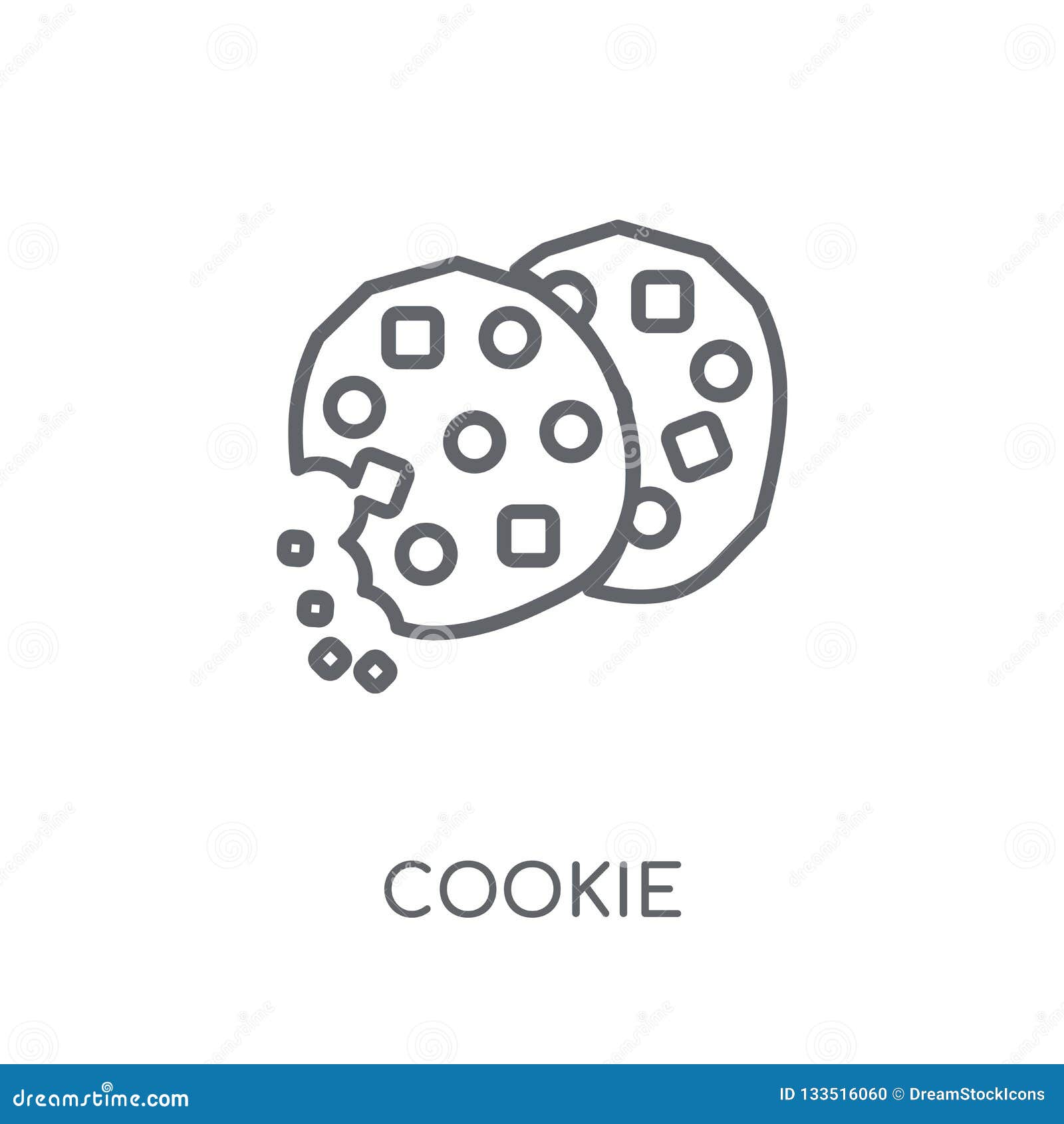Cookie Linear Icon. Modern Outline Cookie Logo Concept on White Stock ...