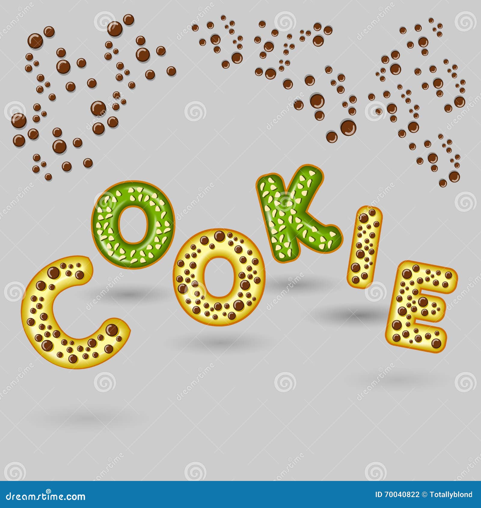 Cookie Logo Design 3d Letters Stock Vector - Illustration of lolly ...