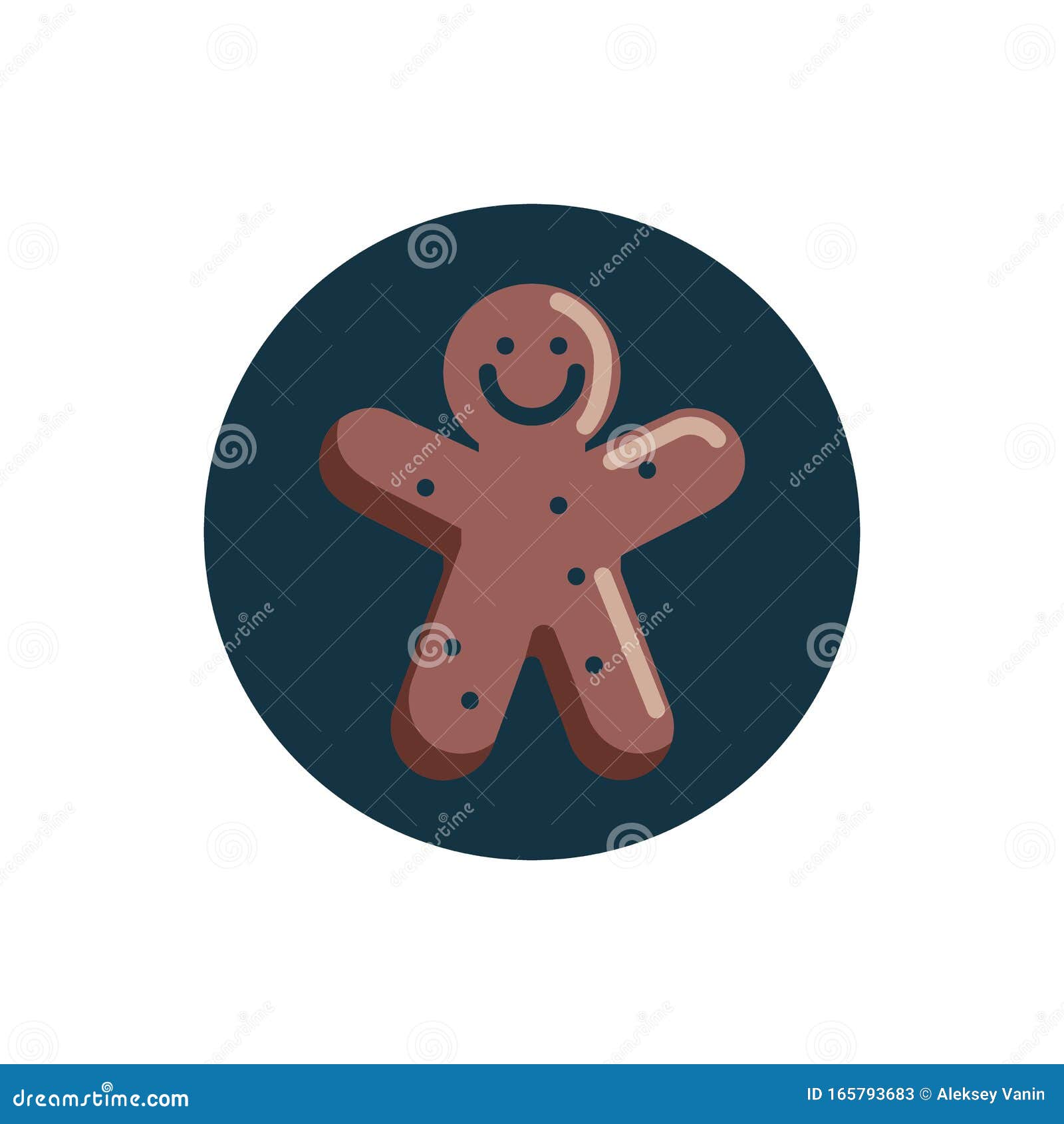 Cookie man flat icon stock vector. Illustration of colorful - 165793683