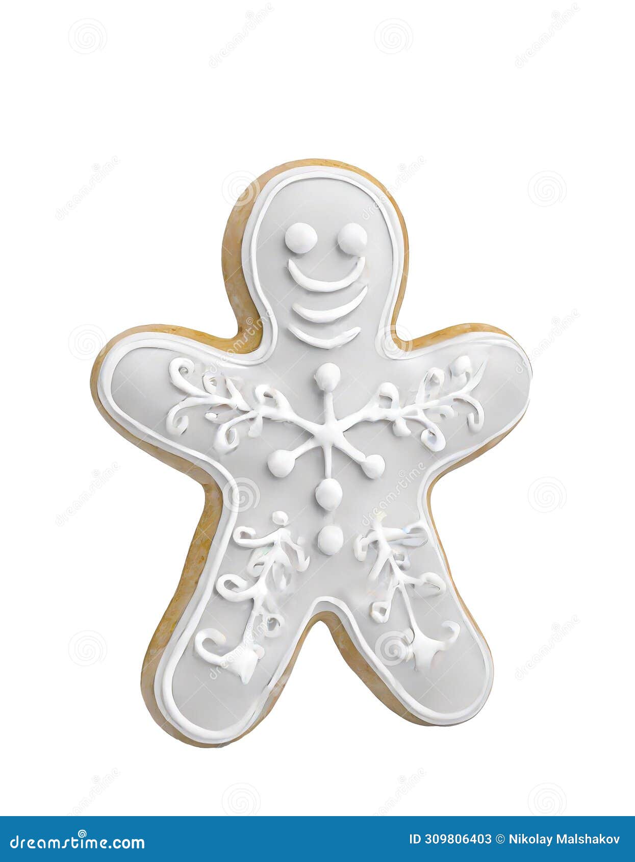 Cookie Man Isolated on a White Background. Stock Image - Image of ...