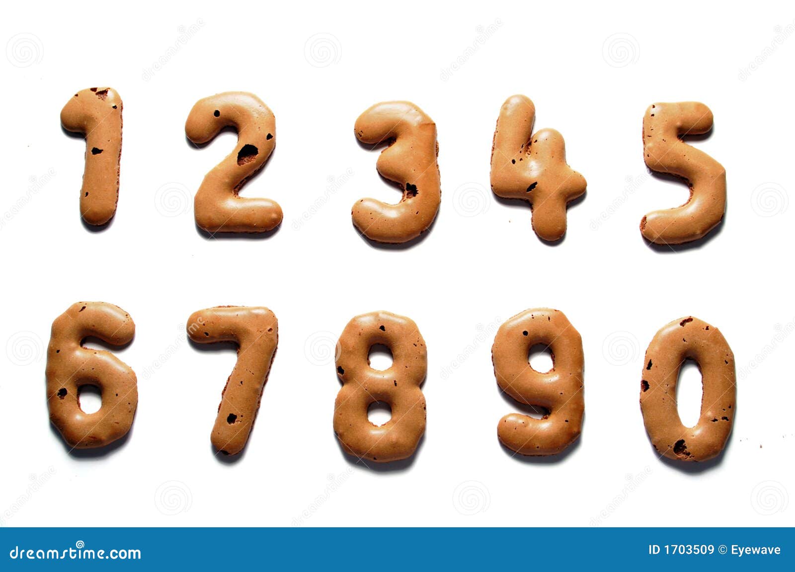 Cookie numbers stock image. Image of brown, children, four - 1703509