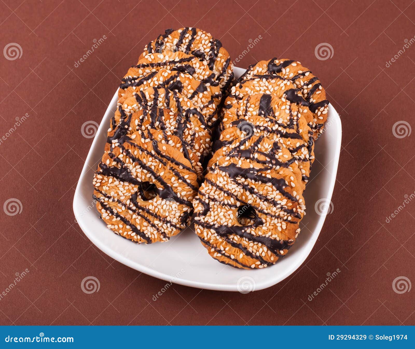 Cookie on a plate stock image. Image of round, chocolate - 29294329