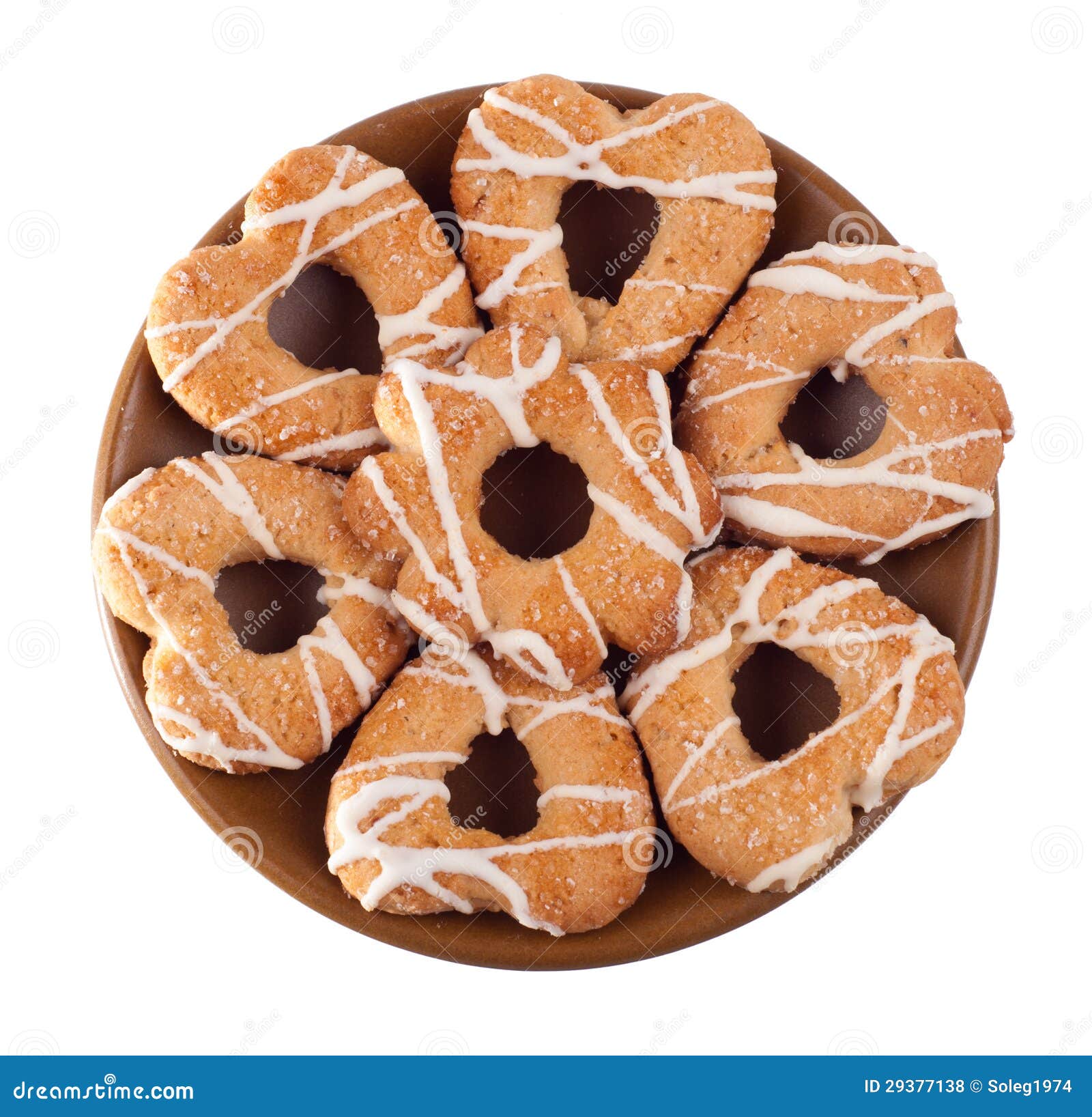 Cookie on a plate isolated stock photo. Image of brown - 29377138
