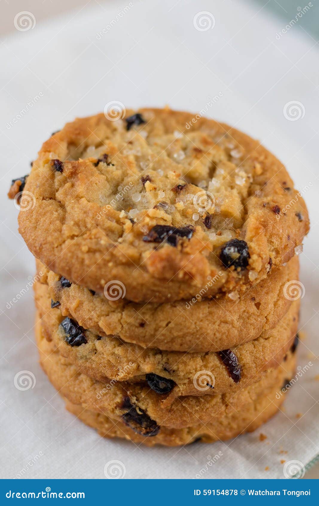 Cookie put on napkin stock photo. Image of stacked, view - 59154878