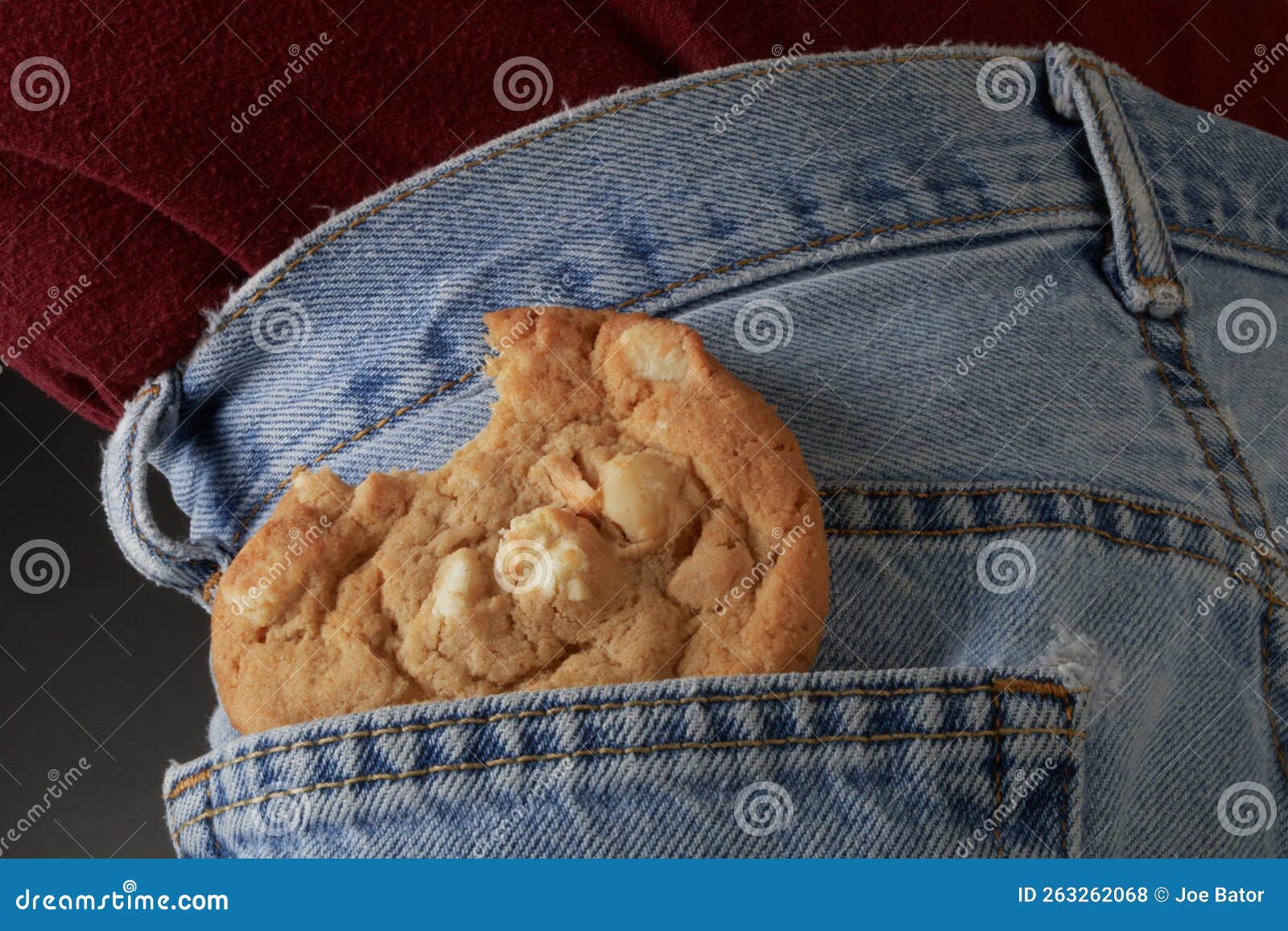 Cookie Stuffed into Pants Pocket Stock Photo - Image of pocket, jeans ...