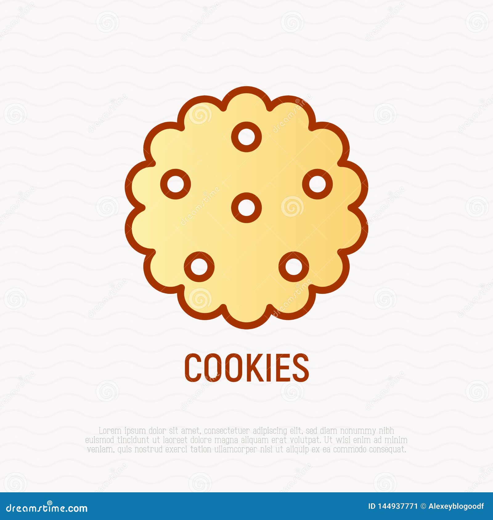 Cookie Thin Line Icon. Modern Vector Illustration Stock Vector ...