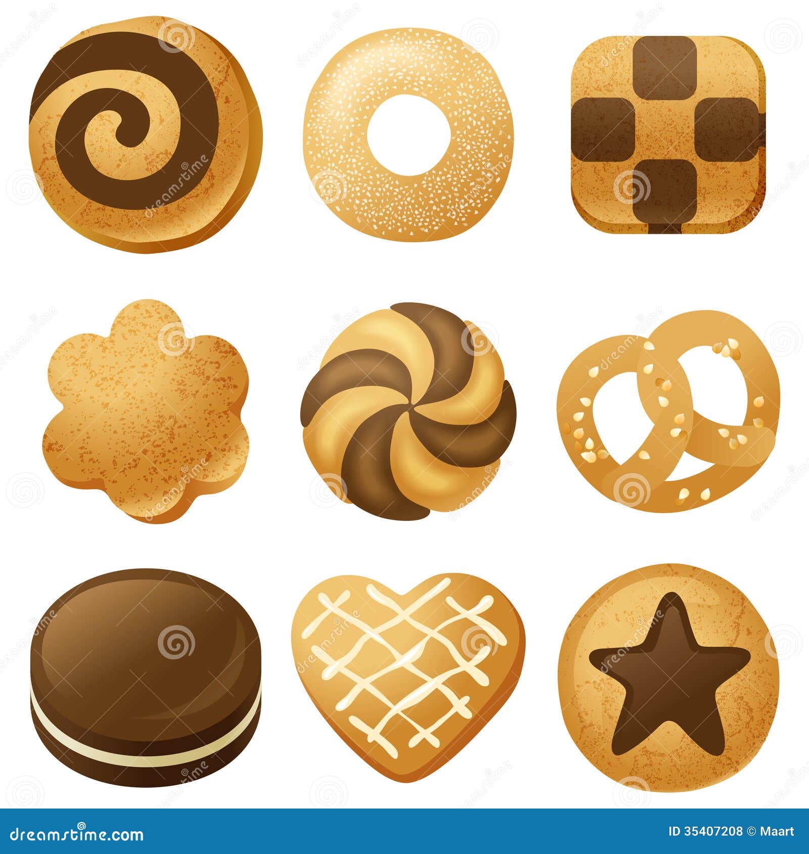 Cookies ilustração do vetor. Ilustração de pretzel, chocolate - 35407208