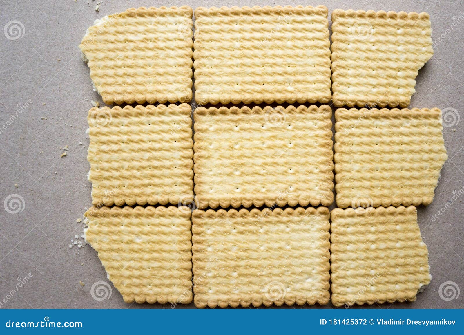 Cookies Arranged in Rows on the Surface of the Paper Stock Photo ...