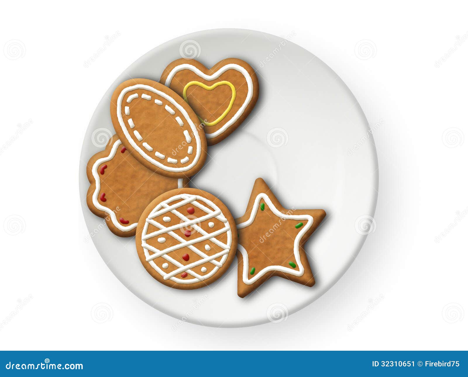 Cookies Assorti on a Tea Plate Stock Illustration - Illustration of ...