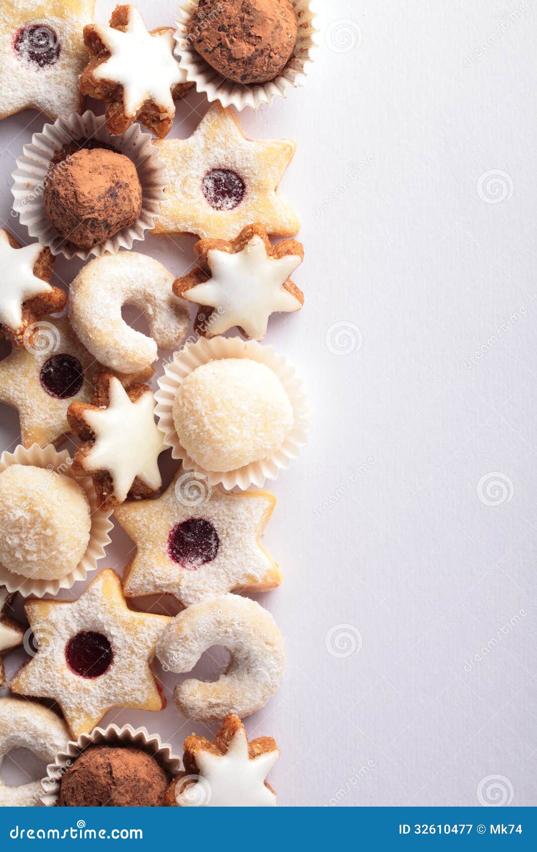 Cookies background stock image. Image of xmas, crescent - 32610477