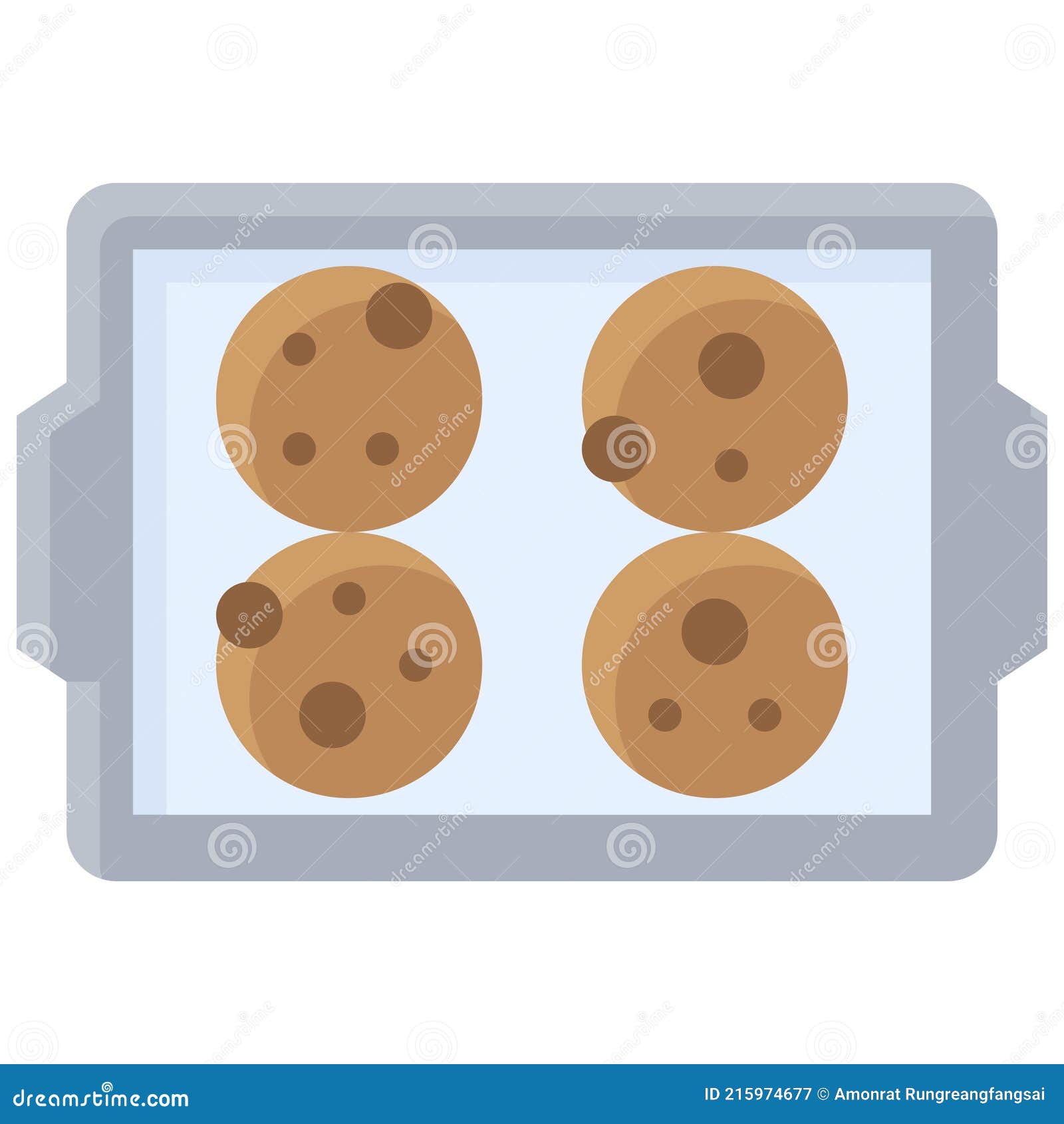 Cookies on Baking Tray Icon, Bakery and Baking Related Vector Stock ...