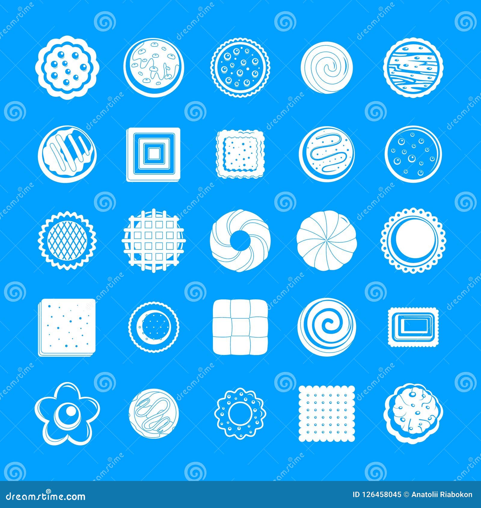 Cookies Biscuit Icons Set, Simple Style Stock Vector - Illustration of ...