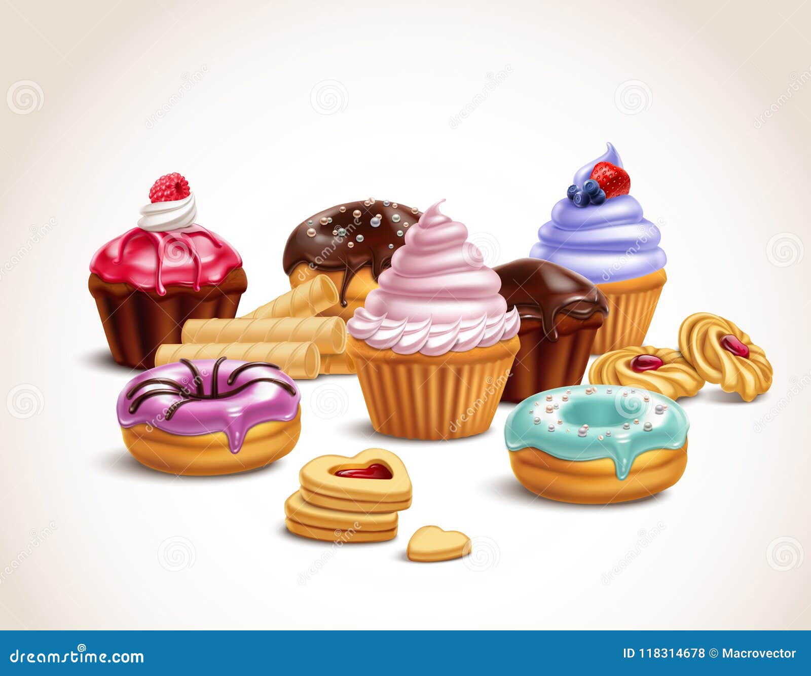 Realistic Sweet Treats Composition Stock Vector - Illustration of cook ...