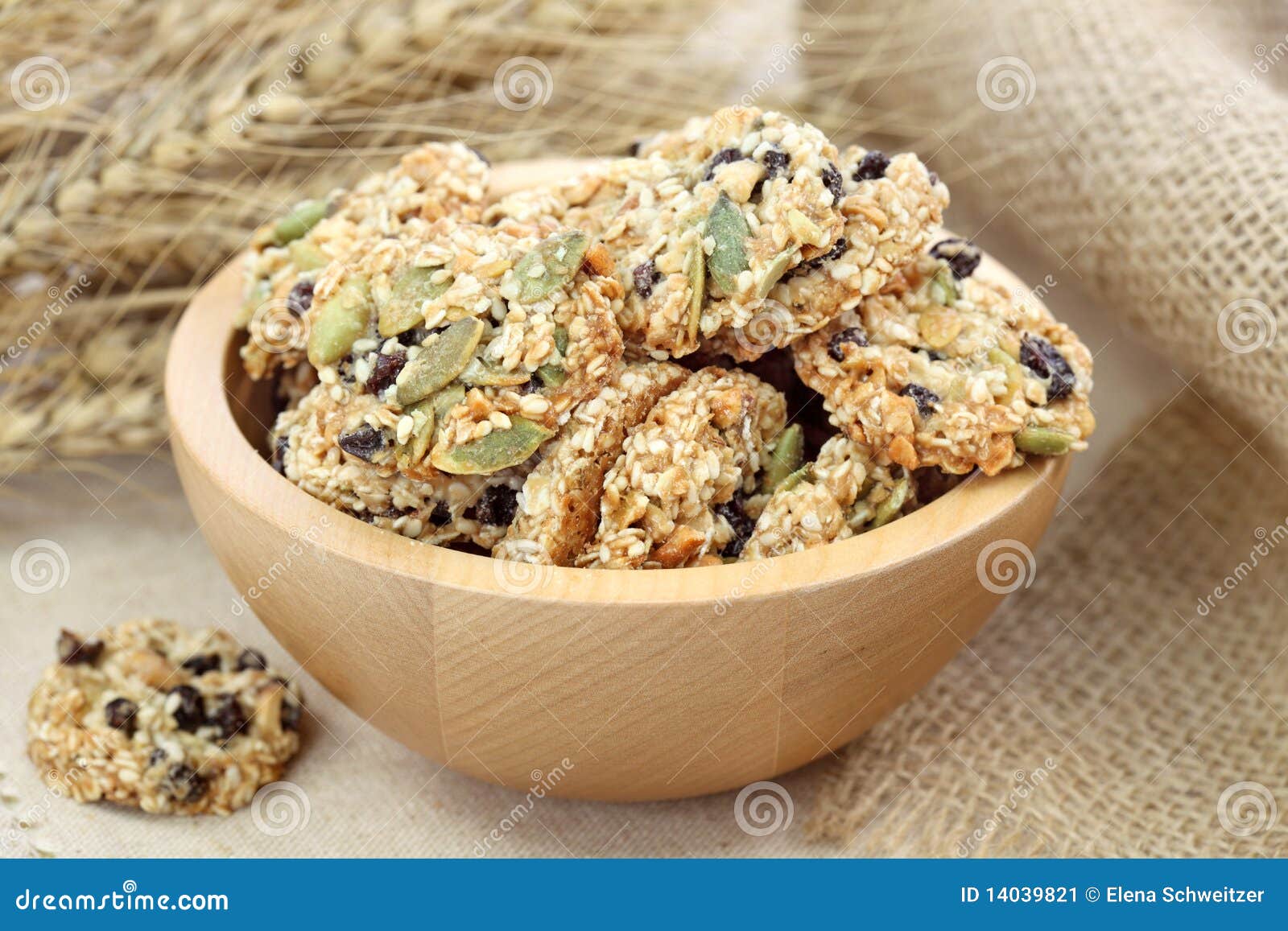 Cookies in bowl stock image. Image of fabric, healthy - 14039821