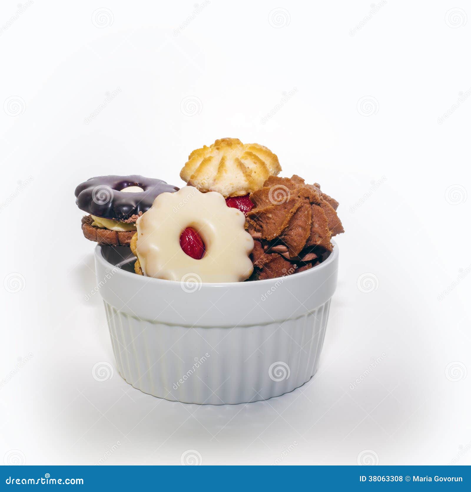 Cookies in a bowl stock photo. Image of withe, bowl, glaces - 38063308