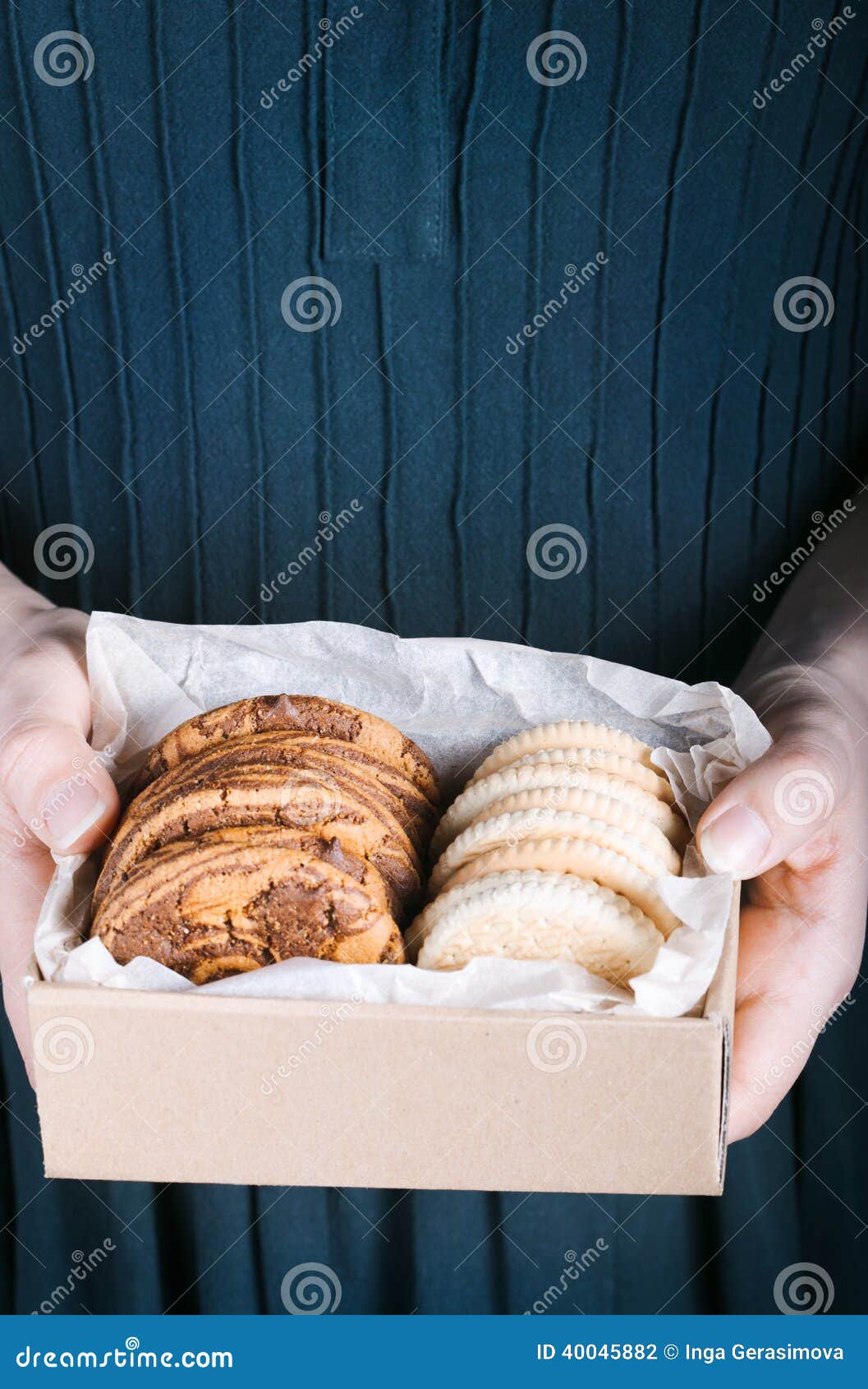 Cookies in a box stock photo. Image of crumb, biscuit - 40045882