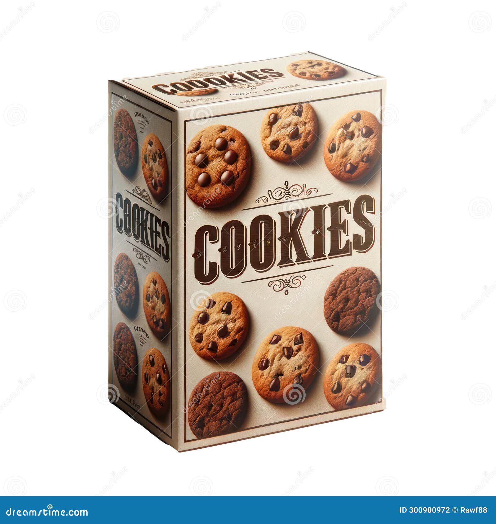 Cookies Box Package Isolated On White Transparent Background Stock ...