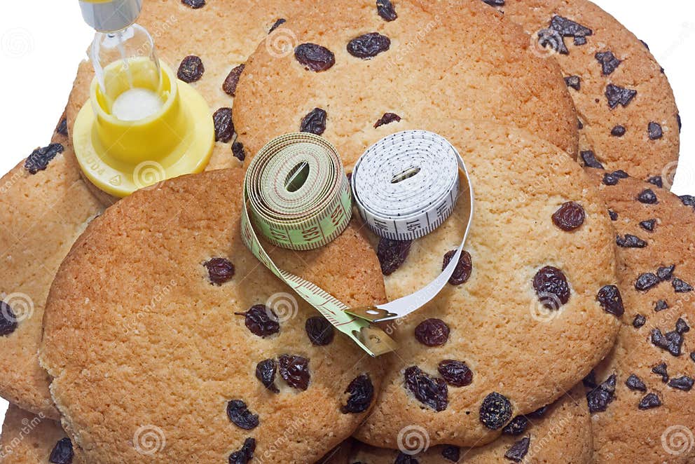 Cookies and centimeter stock image. Image of time, calories - 34322365