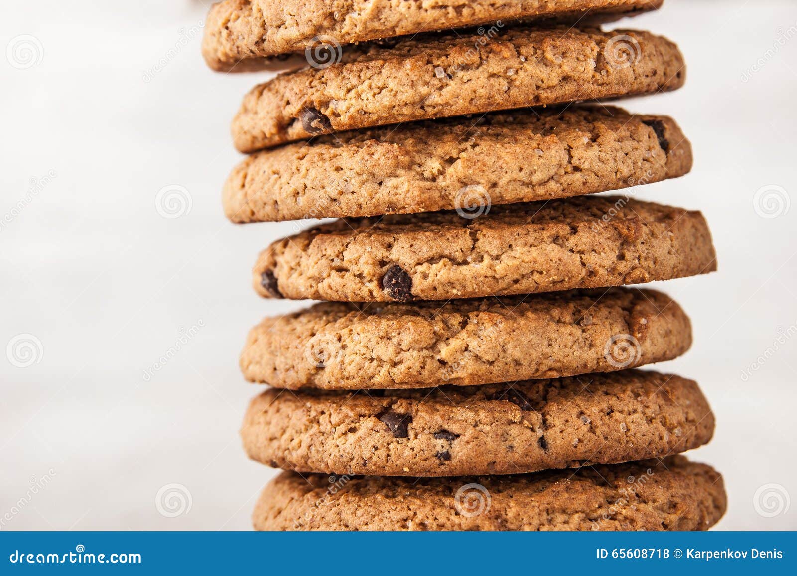 Cookies with Chocolate Chips Horizontal Stock Photo - Image of cook ...