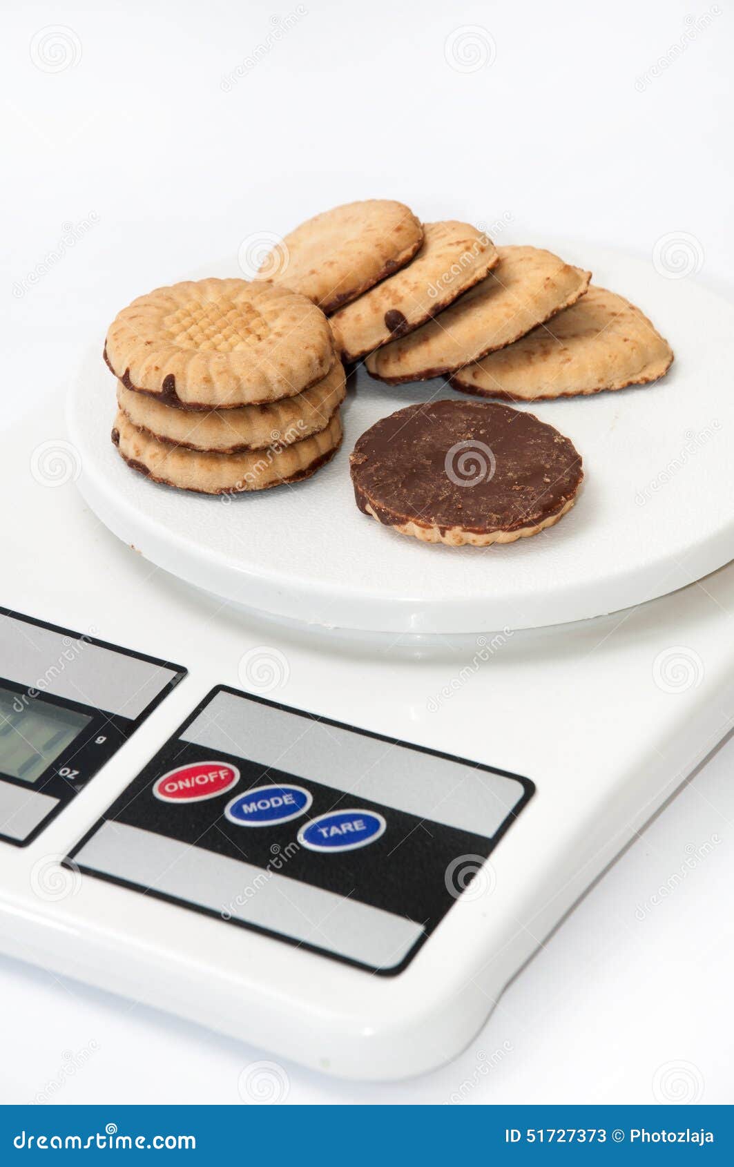 Cookies with Chocolate Filling on a Digital Scale Stock Image - Image ...