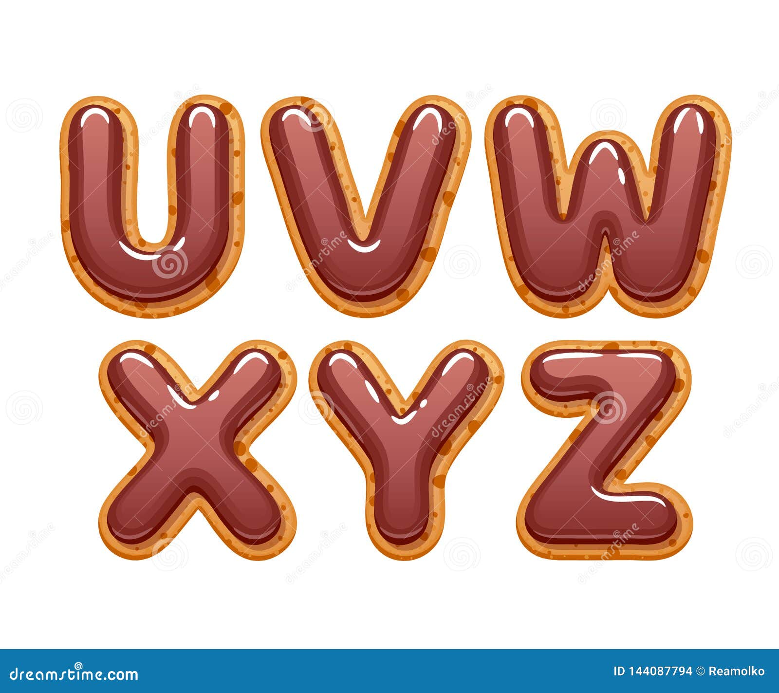 Cookies with Chocolate Icing Abc Letters Set. Stock Vector ...