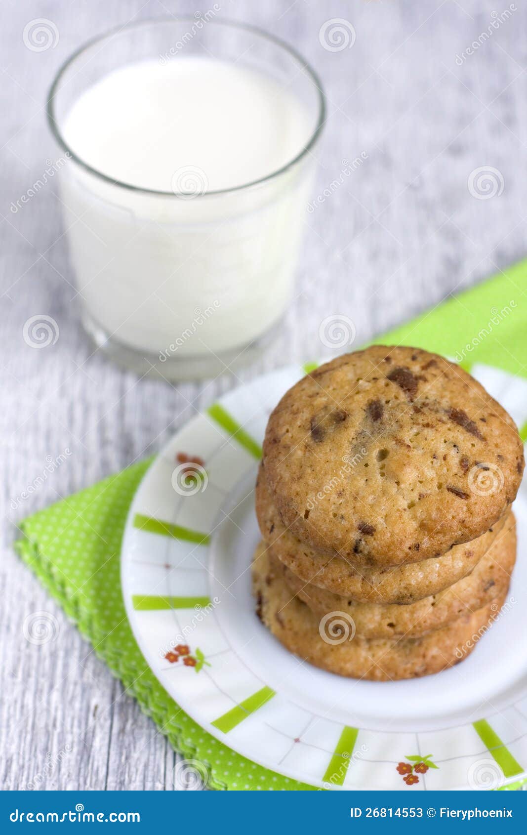 Cookies with Chocolate and Milk Stock Image - Image of table, dessert ...