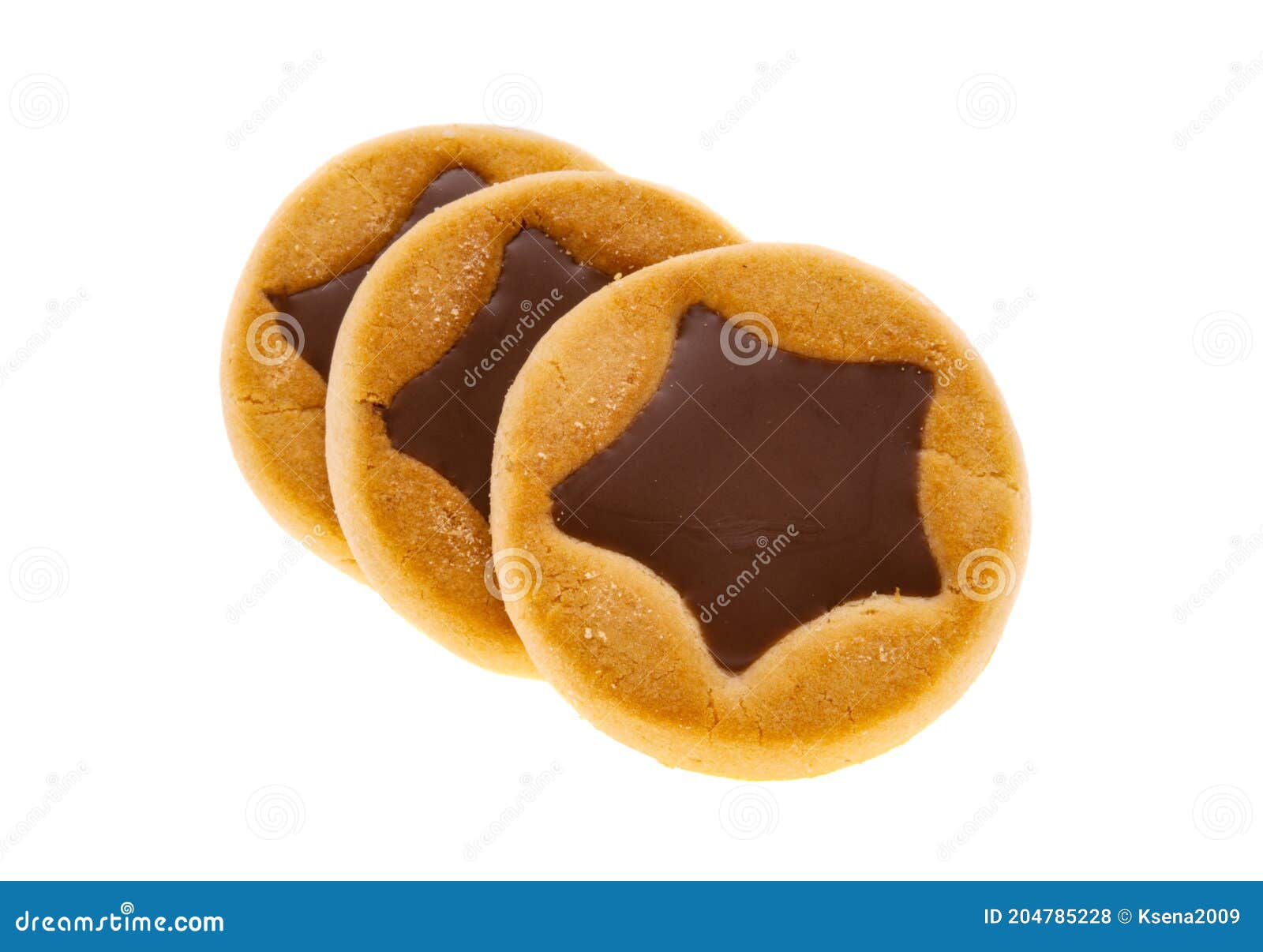 Cookies with Chocolate Star Isolated Stock Photo - Image of holiday ...