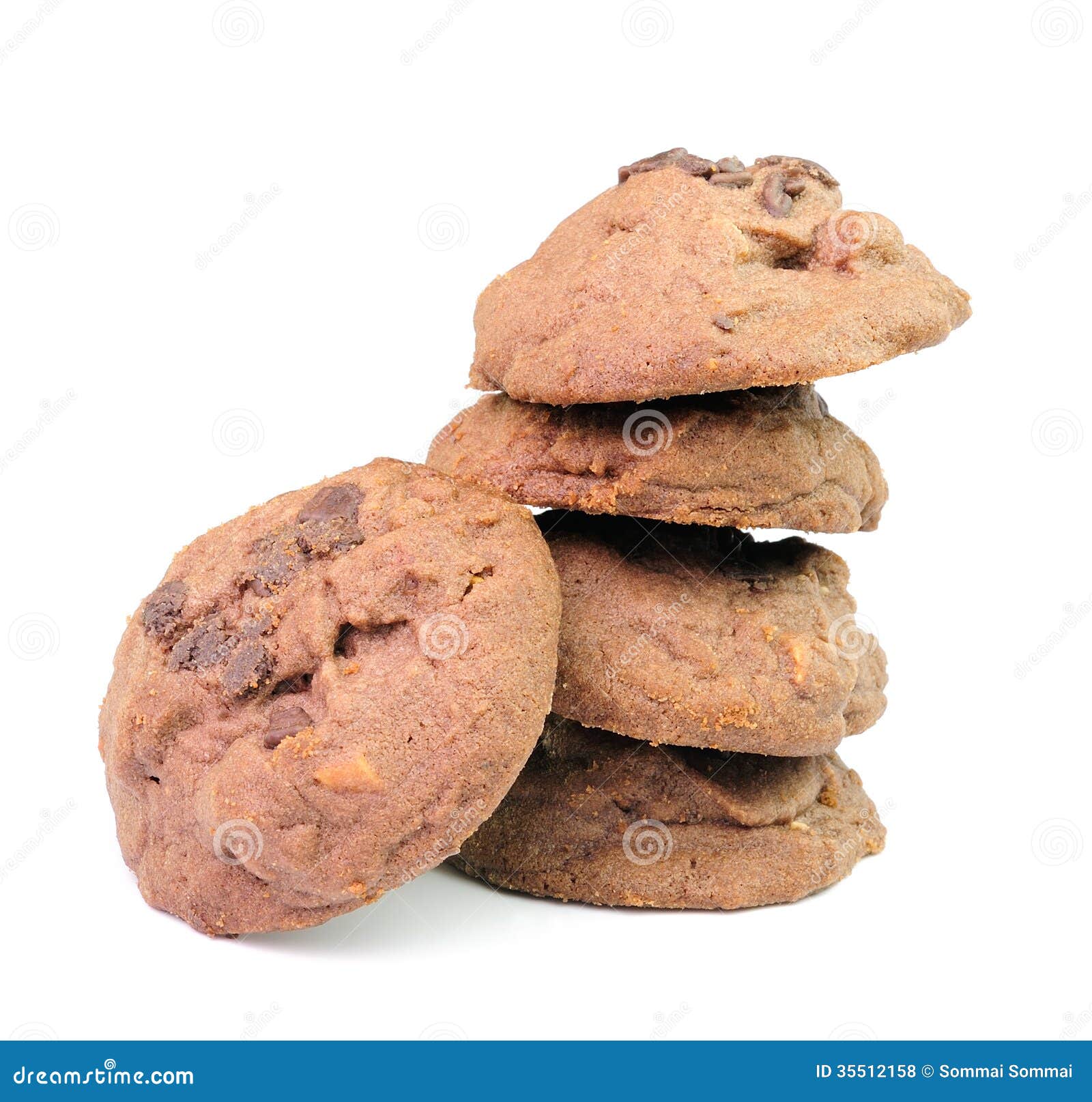 Cookies Chocolate on a White Background Stock Photo - Image of domestic ...