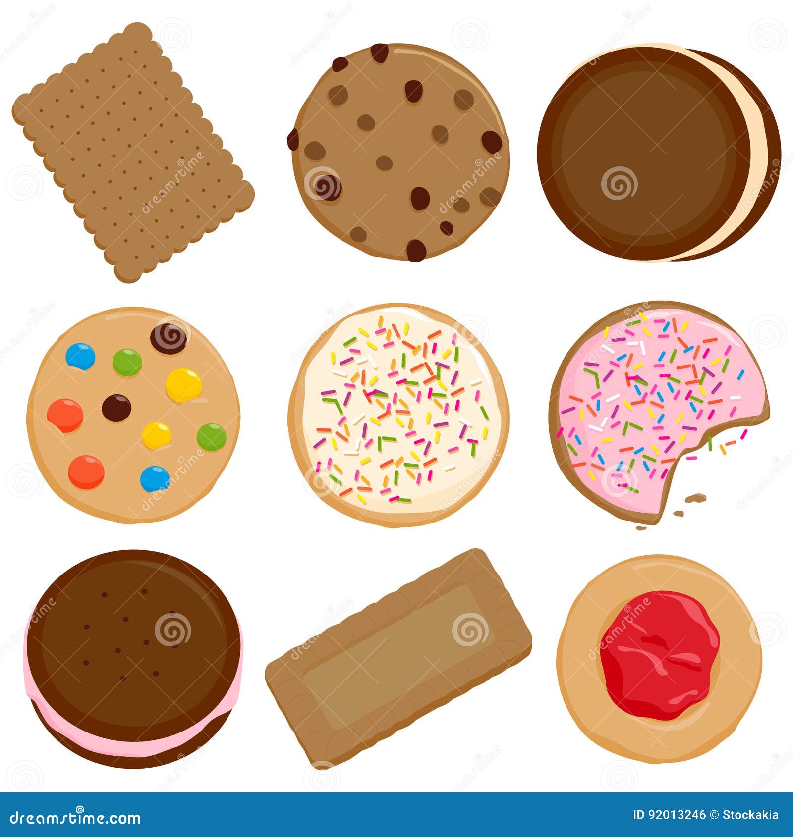 Cookies and Biscuits Collection. Vector Illustration Stock Vector ...