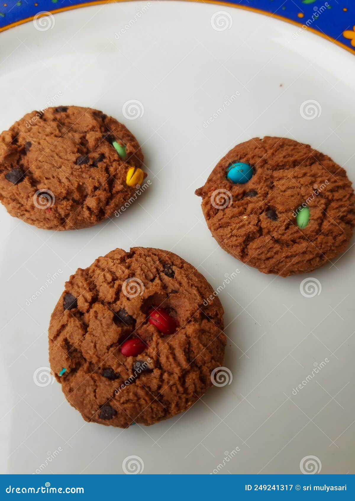 Cookies with Colorful Choco Chips Stock Image - Image of chips, cookies ...
