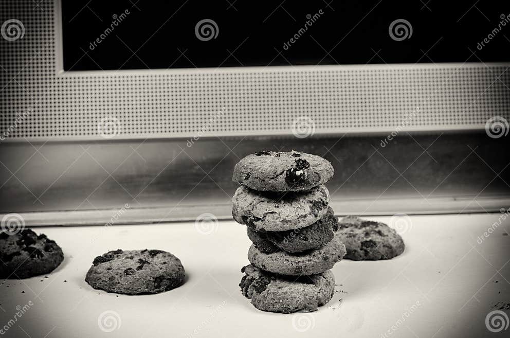 Cookies and computer stock photo. Image of studio, computer - 126814340