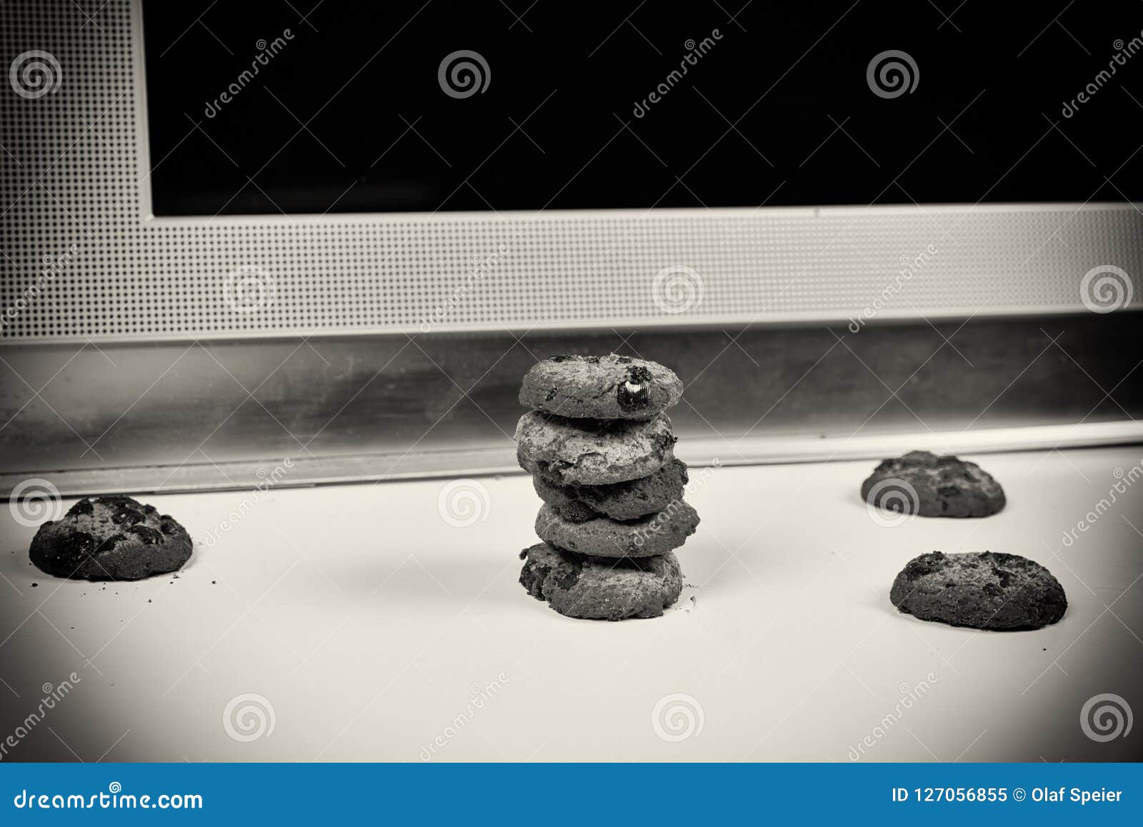 Cookies and computer stock image. Image of maintenance - 127056855