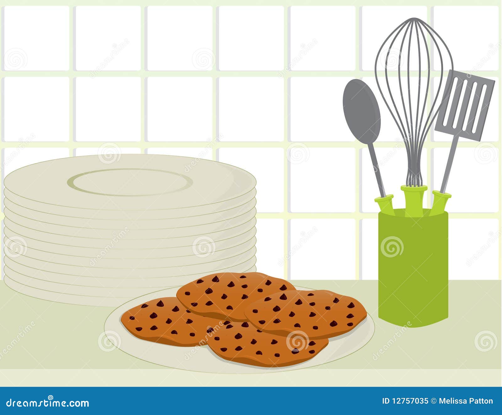 Cookies on counter stock vector. Illustration of good - 12757035