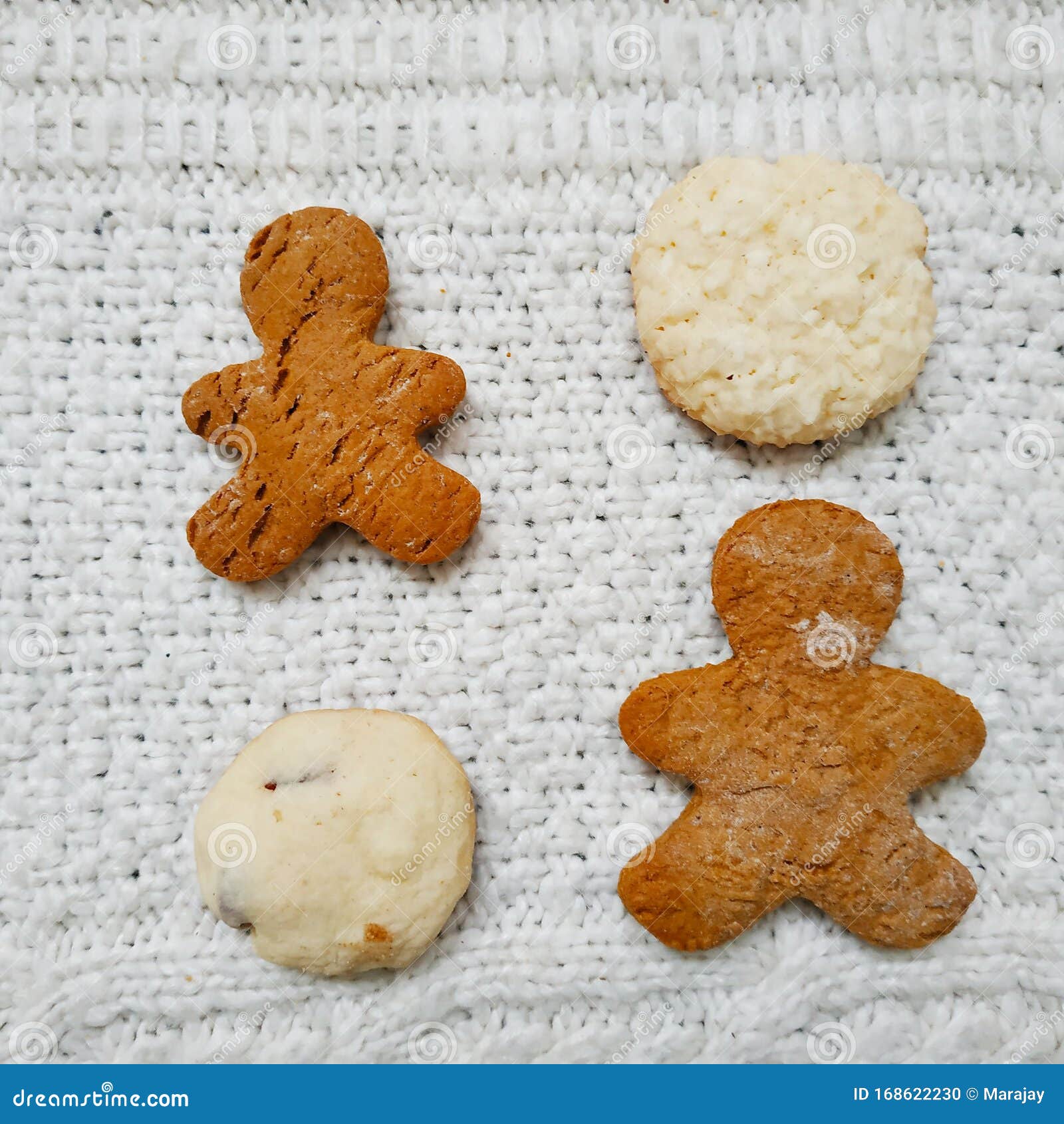 Cookies of Different Geometric Shapes on a White Background Stock Photo ...