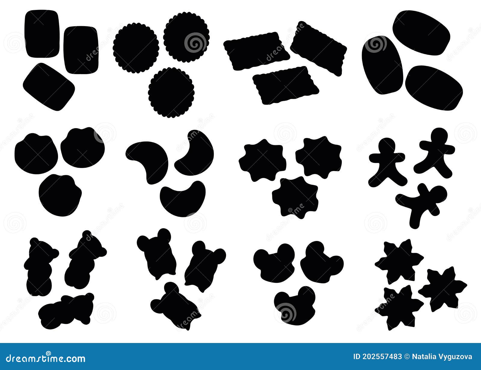 Cookies of Different Shapes in the Set. Stock Vector - Illustration of ...