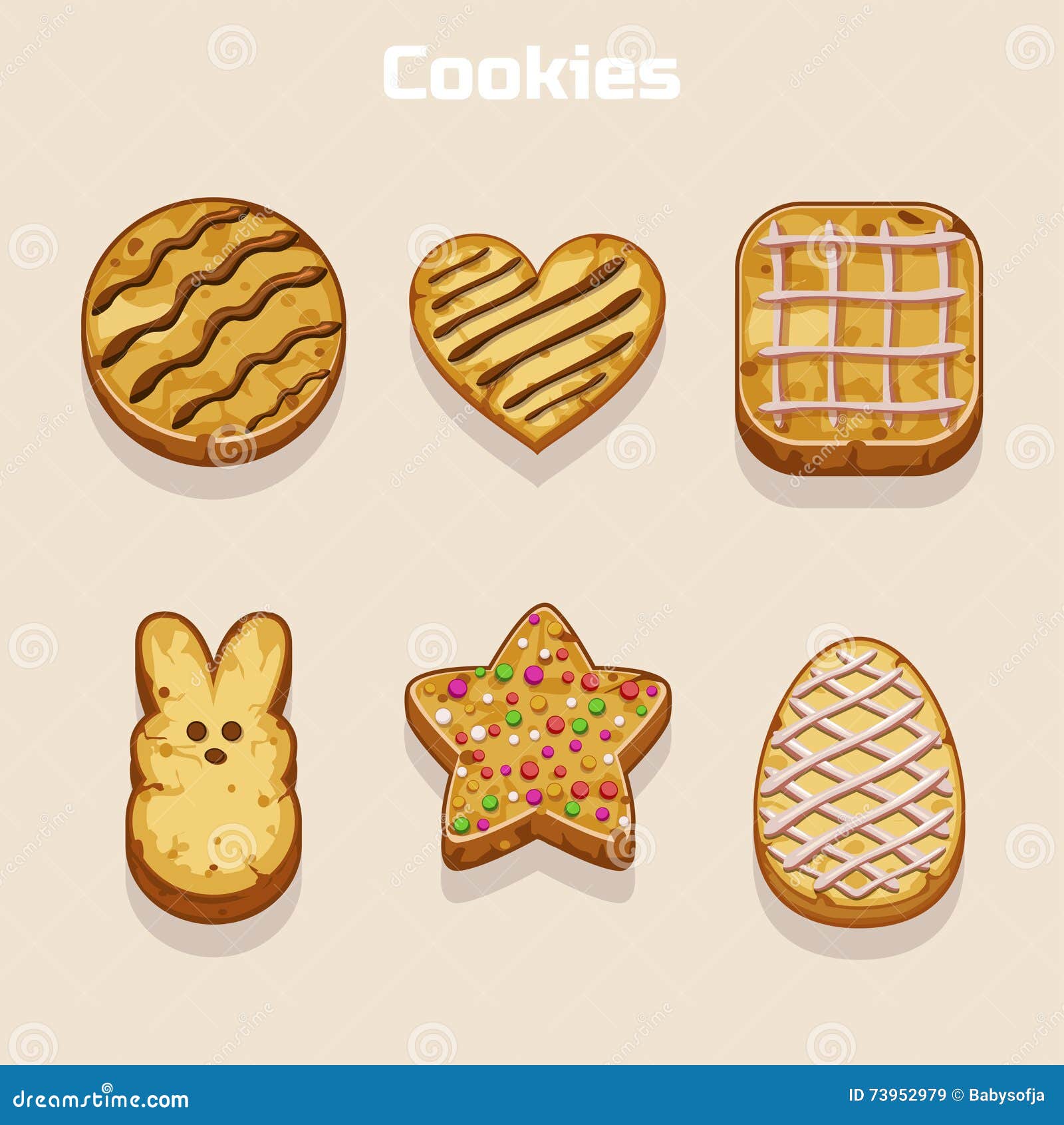 Cookies In Different Shapes Set Cartoon Vector | CartoonDealer.com ...