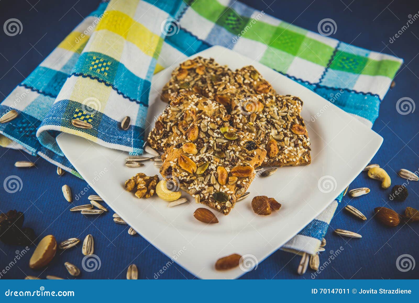 Cookies with dried nuts stock image. Image of lunch, fruit - 70147011