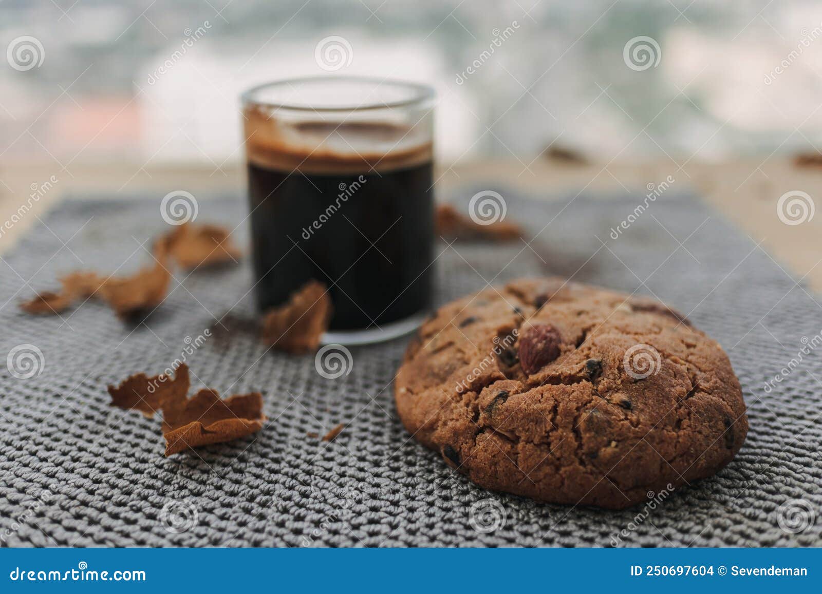 Cookies and Espresso Coffee Served for Break Time. Stock Photo - Image ...