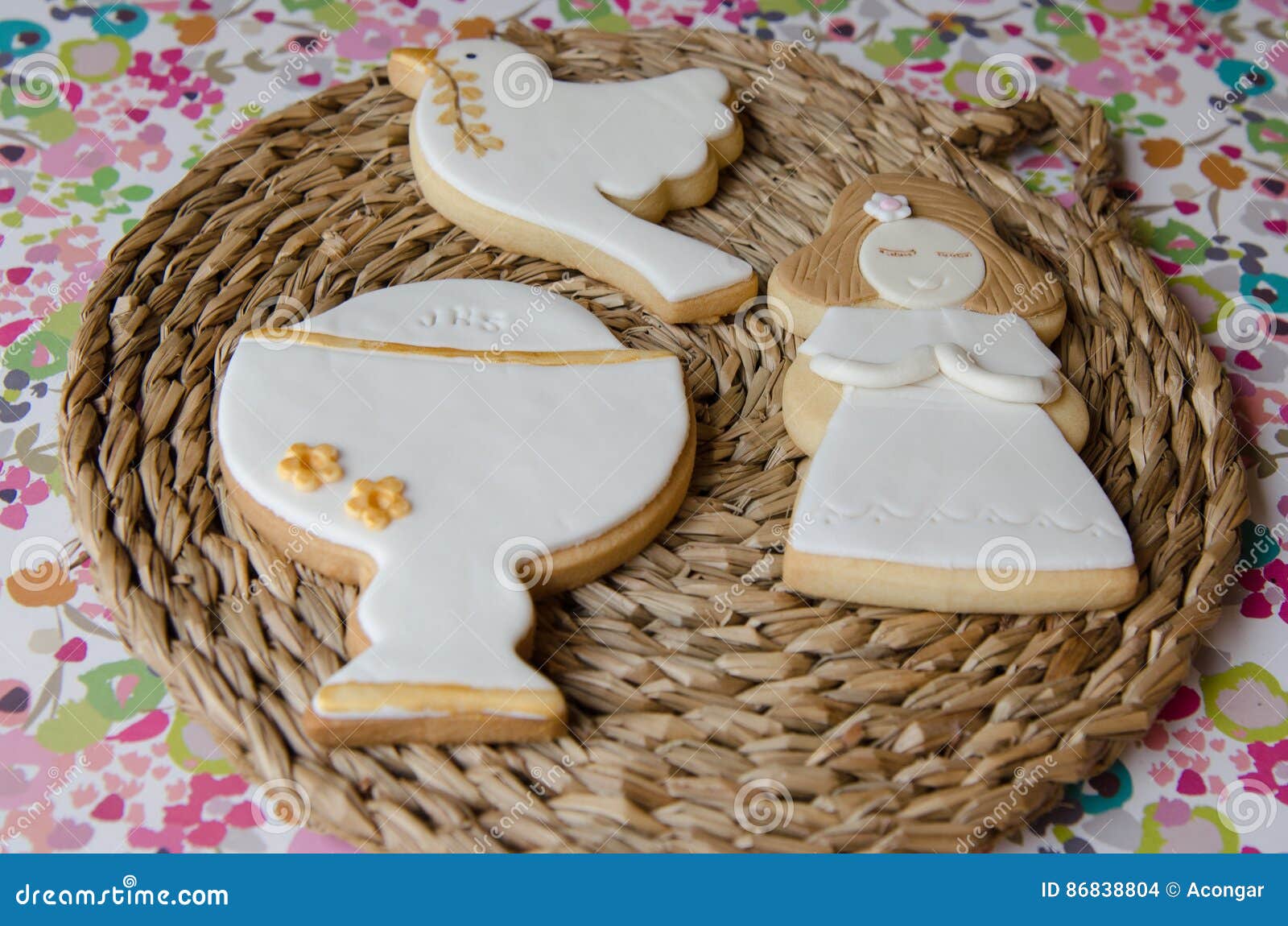Cookies for a First Communion Stock Photo - Image of fondant, dress ...