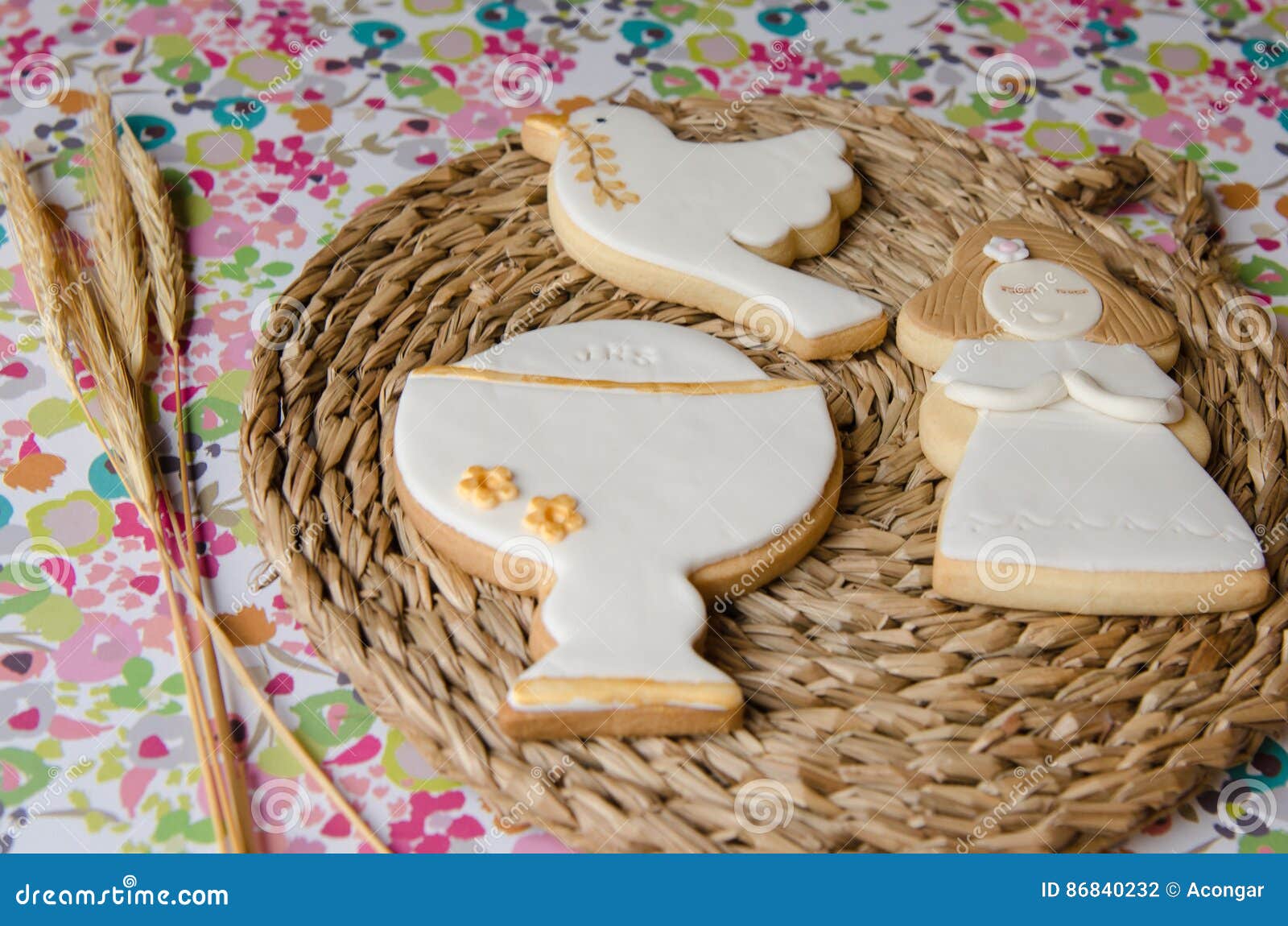 Cookies for a First Communion Stock Photo - Image of cookie, icing ...