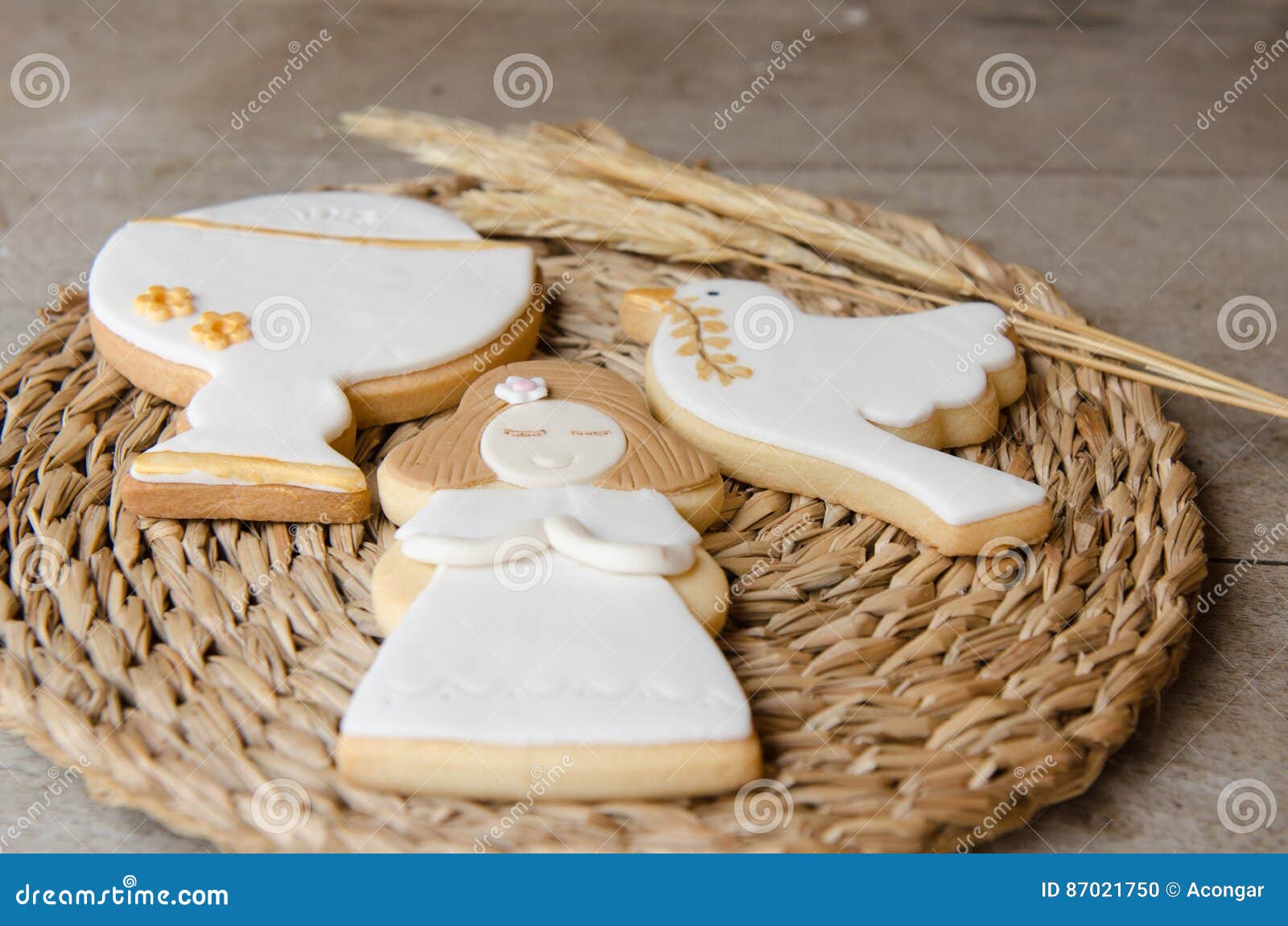 Cookies for a First Communion Stock Photo - Image of child, dove: 87021750