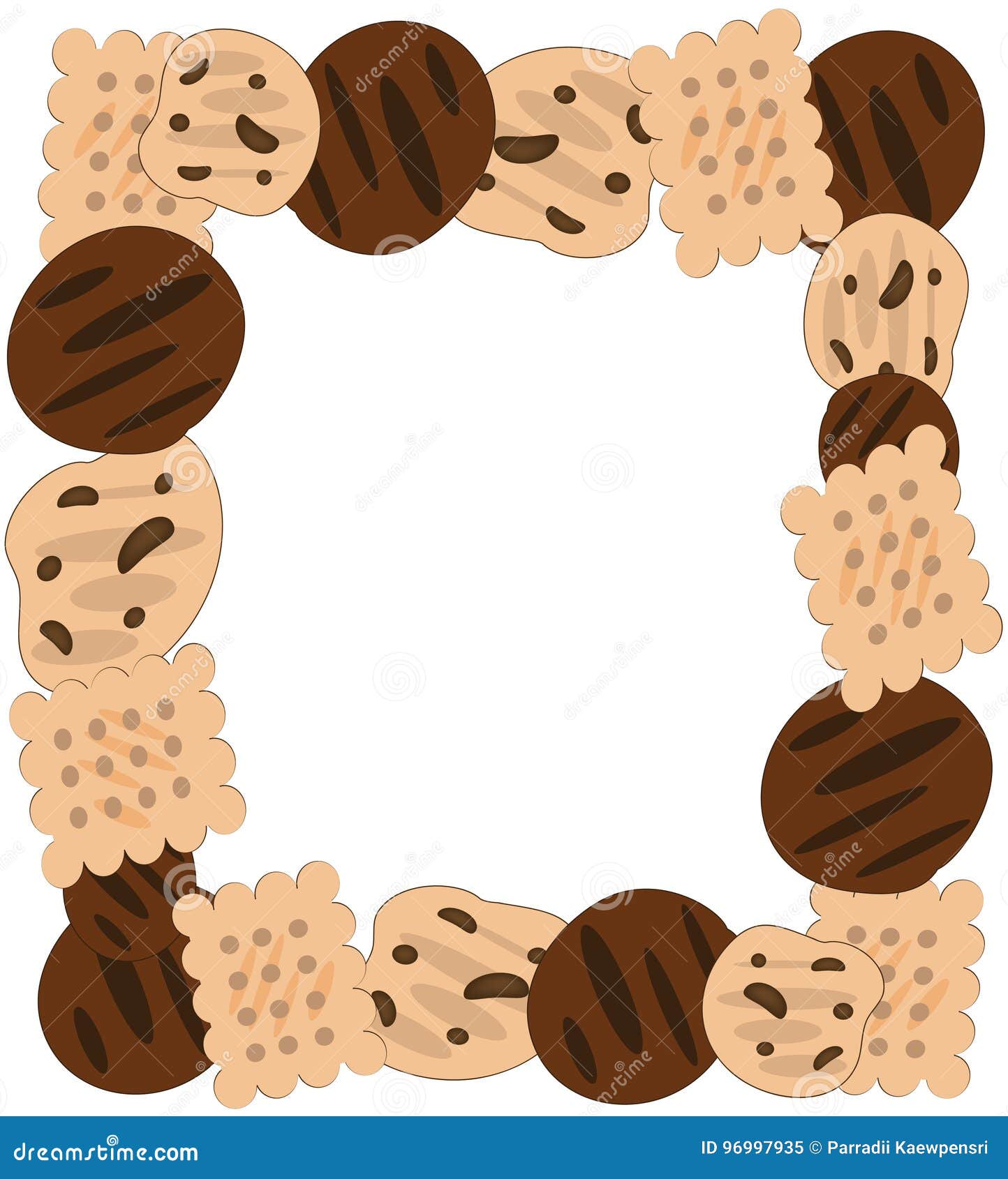 Cookies Frame stock vector. Illustration of cooking, snack - 96997935