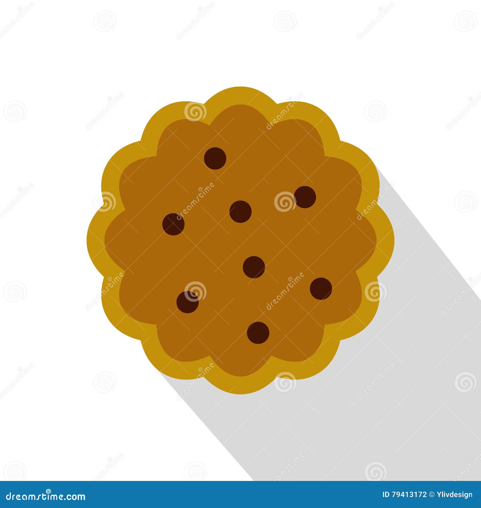 Cookies icon, flat style stock vector. Illustration of oatmeal - 79413172
