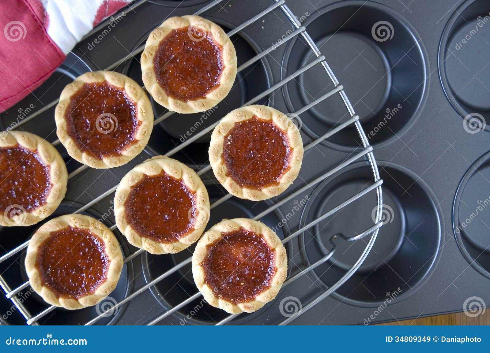 Cookies with jam on tray stock image. Image of pastries - 34809349