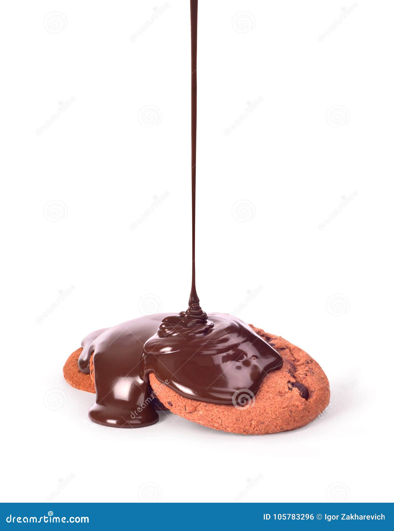 Cookies in Melted Chocolate Stock Photo - Image of snack, chocolate ...